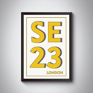 SE23 | Forest Hill, Honor Oak, London Postcode Typography Print ...