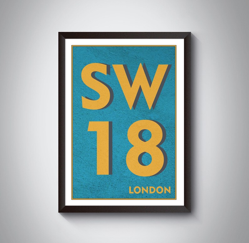 SW18 Earlsfield Wandsworth London Postcode Typography - Etsy UK