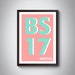 BS BRISTOL Postcode Print. Custom Personalised Postcode Typography Art ...