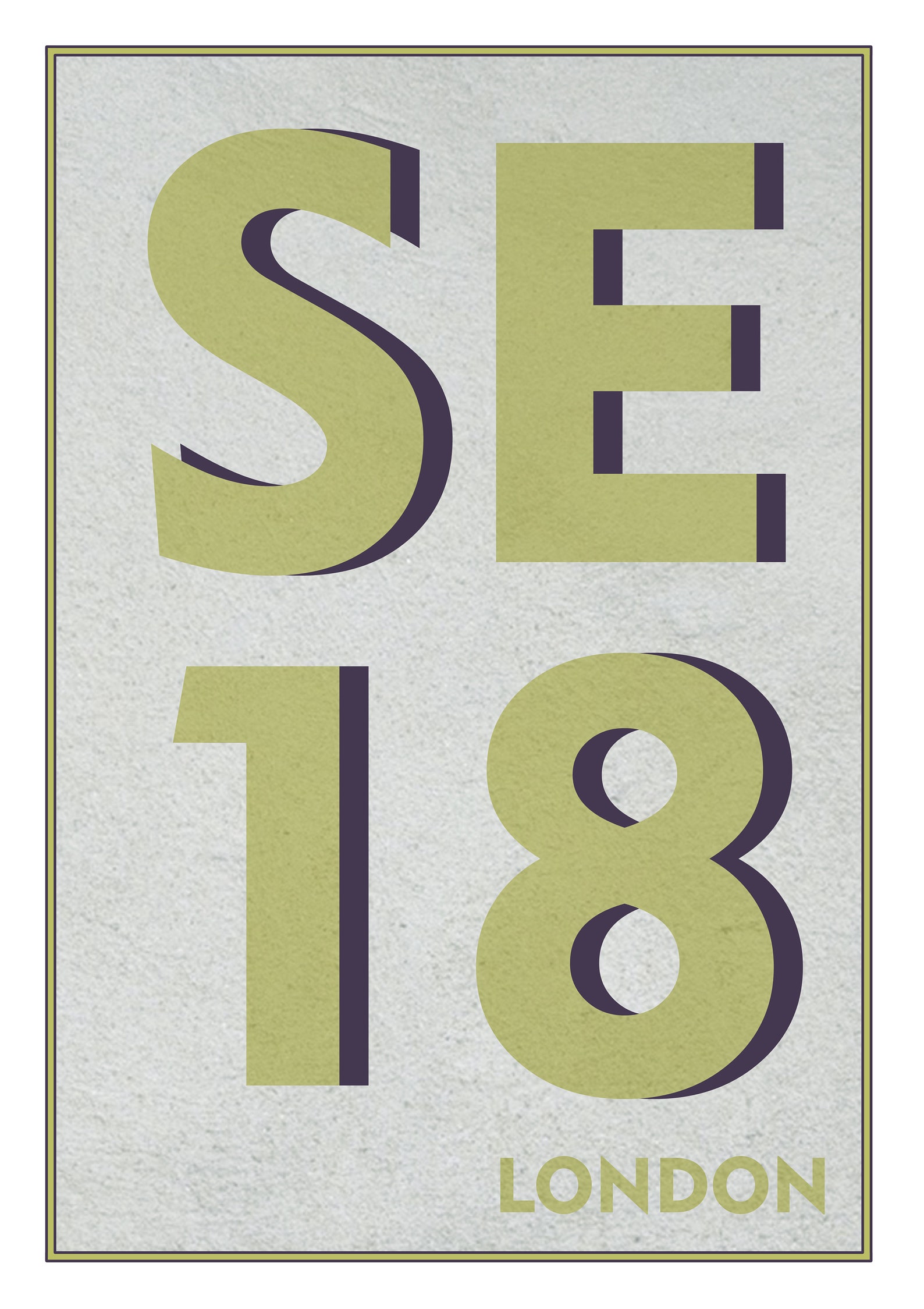 SE18 Woolwich / Plumstead London Postcode Typography Print | Etsy UK