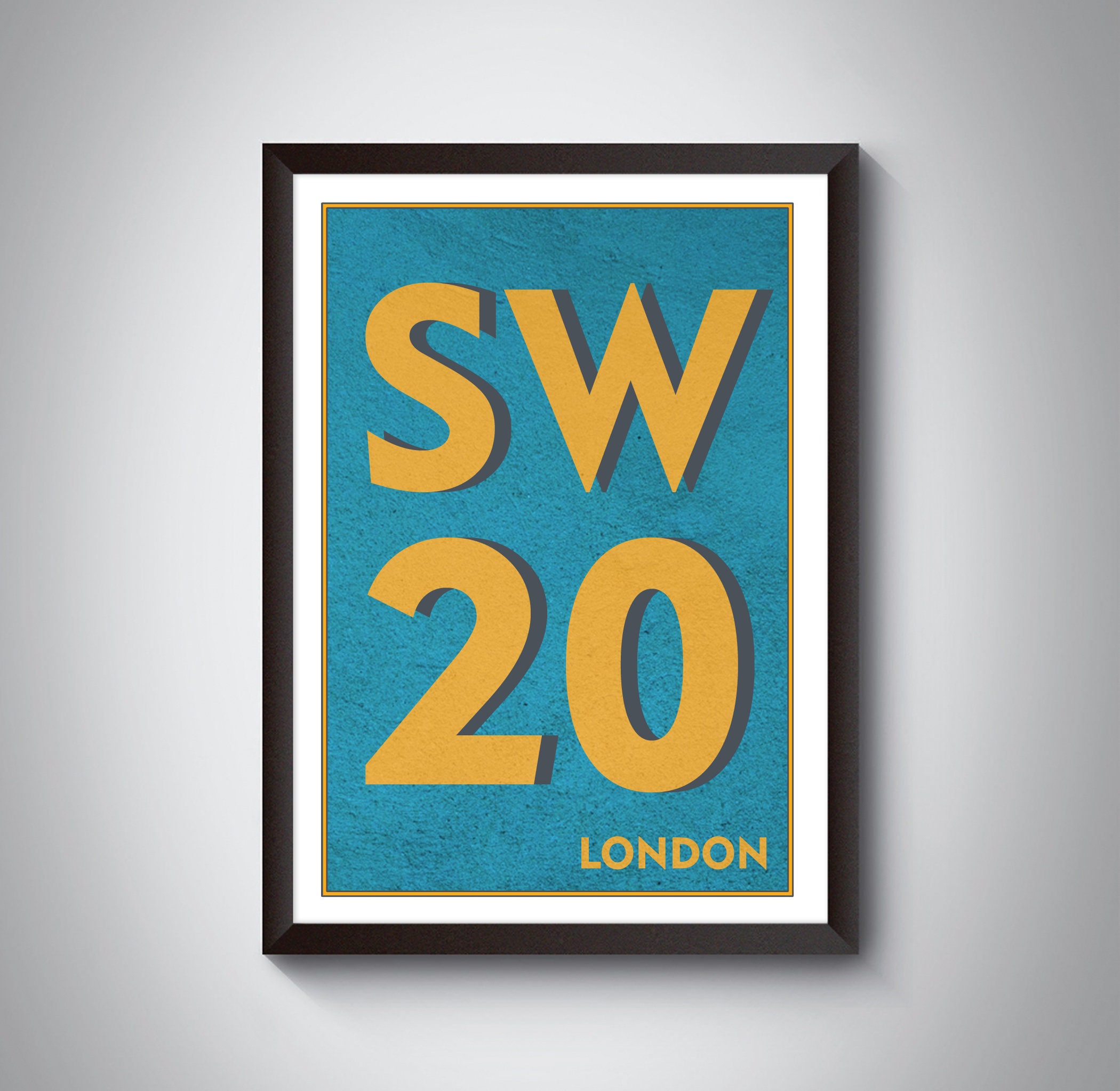 SW20 Wimbledon & Raynes Park London Print Postcode - Etsy UK