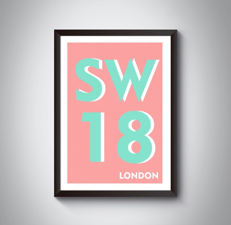 SW18 Earlsfield Wandsworth London Postcode Typography - Etsy UK