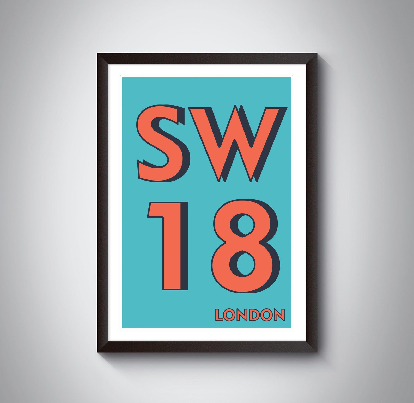 SW18 Earlsfield Wandsworth London Postcode Typography - Etsy UK