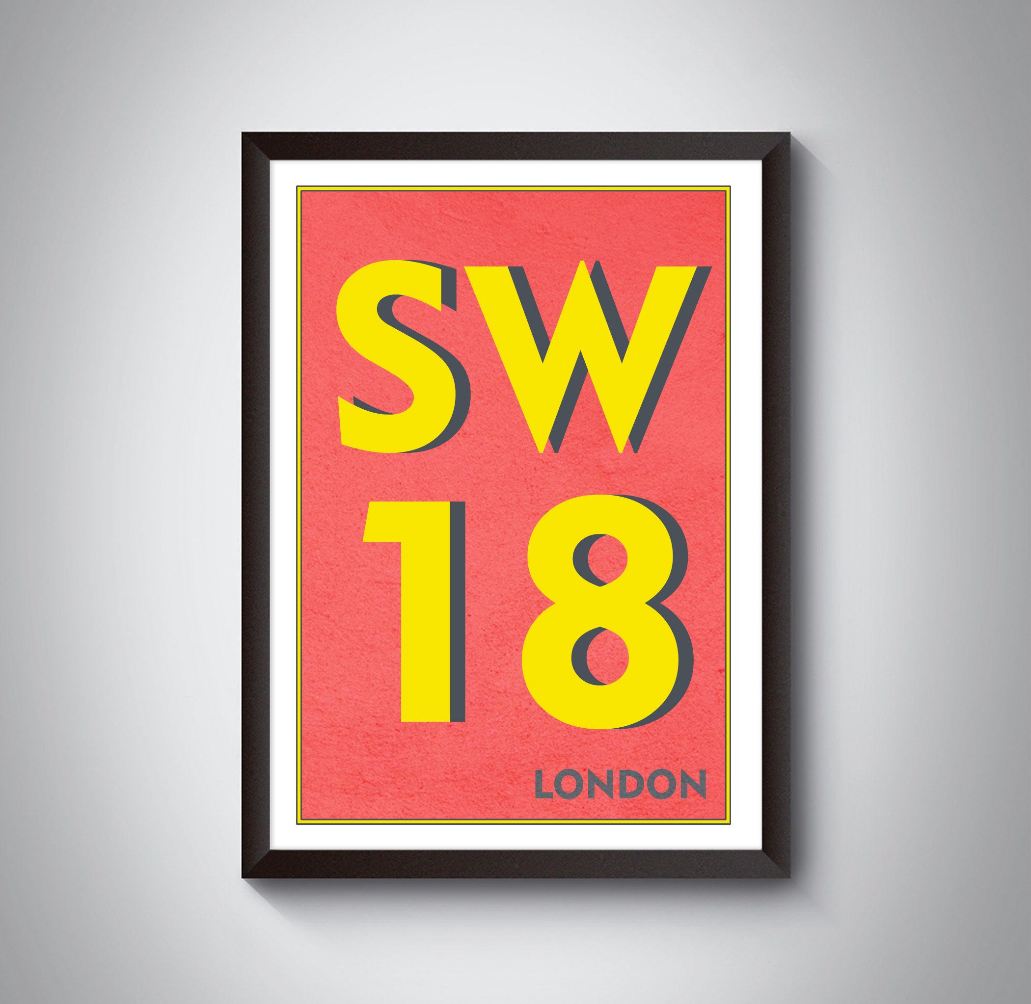 SW18 Earlsfield Wandsworth London Postcode Typography - Etsy UK