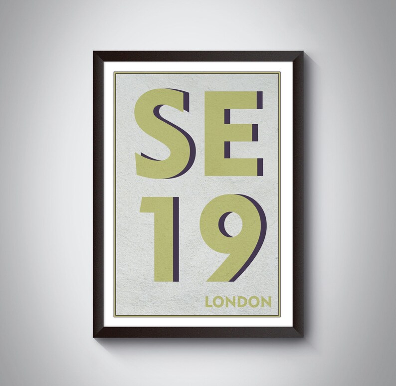 SE19 Crystal Palace London Postcode Typography Print Giclée - Etsy UK