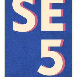 SE5 (camberwell) London Postcode Typography Print - Giclée Art Print ...
