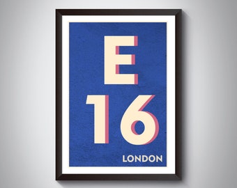 SE4 brockley London Postcode Typography Print Giclée Art Print - Etsy UK