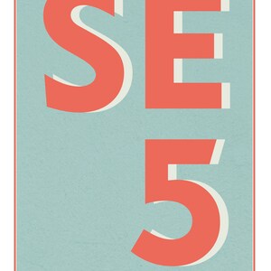 SE5 (camberwell) London Postcode Typography Print - Giclée Art Print ...