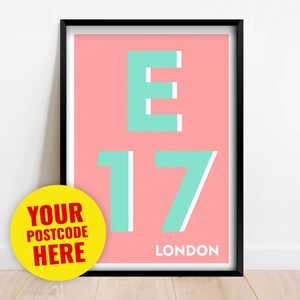 Custom Personalised Postcode Print - Typography Print - Your Home in ...