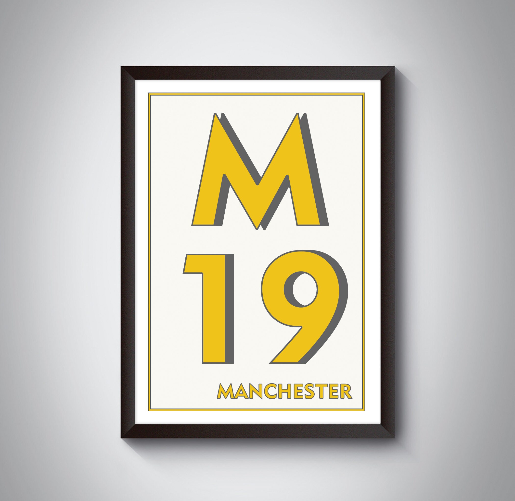 M19 Manchester, Stockport, Gatley Print - Manchester Print. Postcode ...