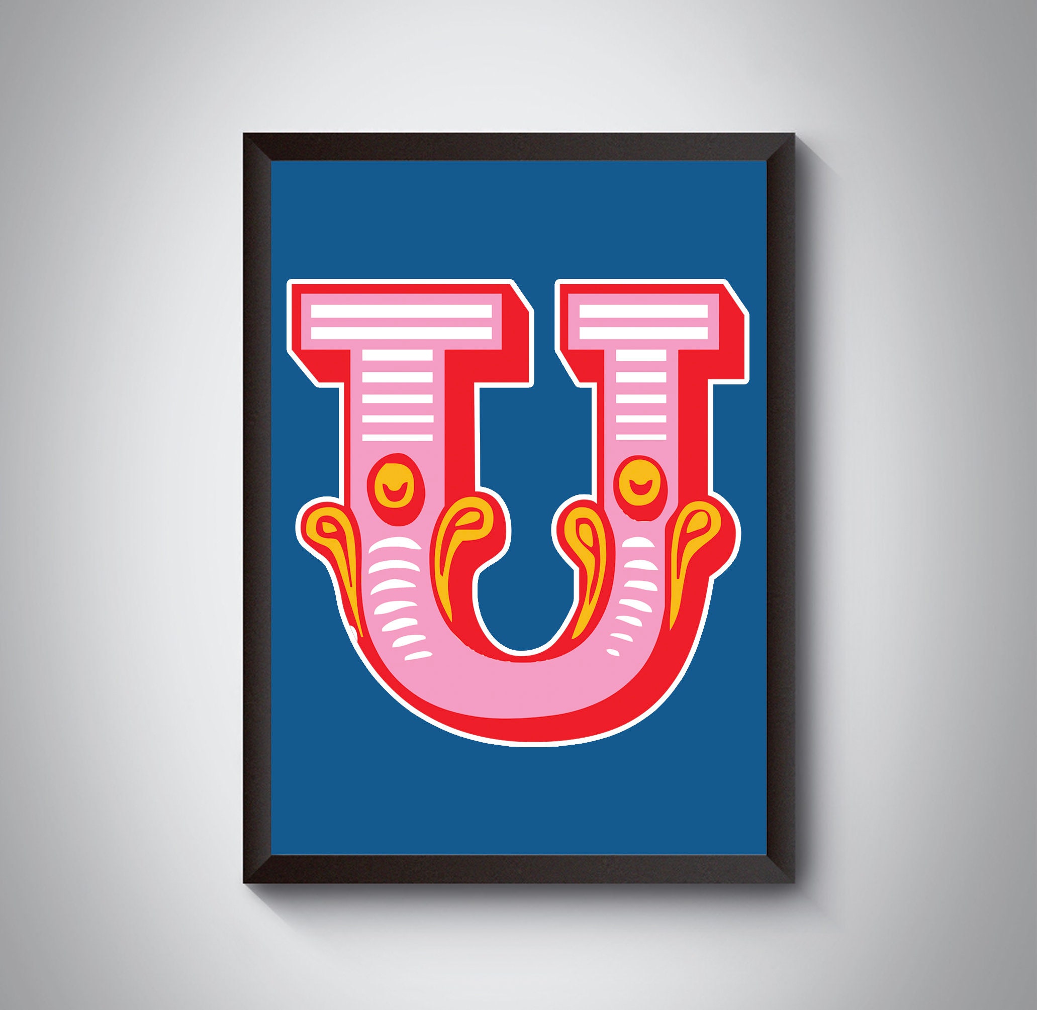 Blue Circus Letters U