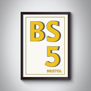 BS BRISTOL Postcode Print. Custom Personalised Postcode Typography Art ...