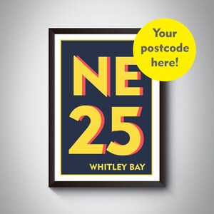 Custom Personalised Postcode Print Typography Print Your Home in the ...