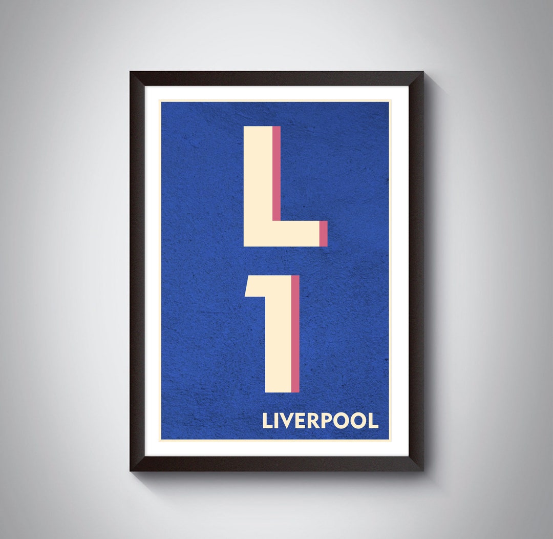 L1 City Centre Print - LIVERPOOL Print. Postcode Typography Art Print ...