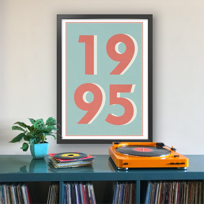 1995 Print - Personalised Typography Print- Your Special Year in the ...