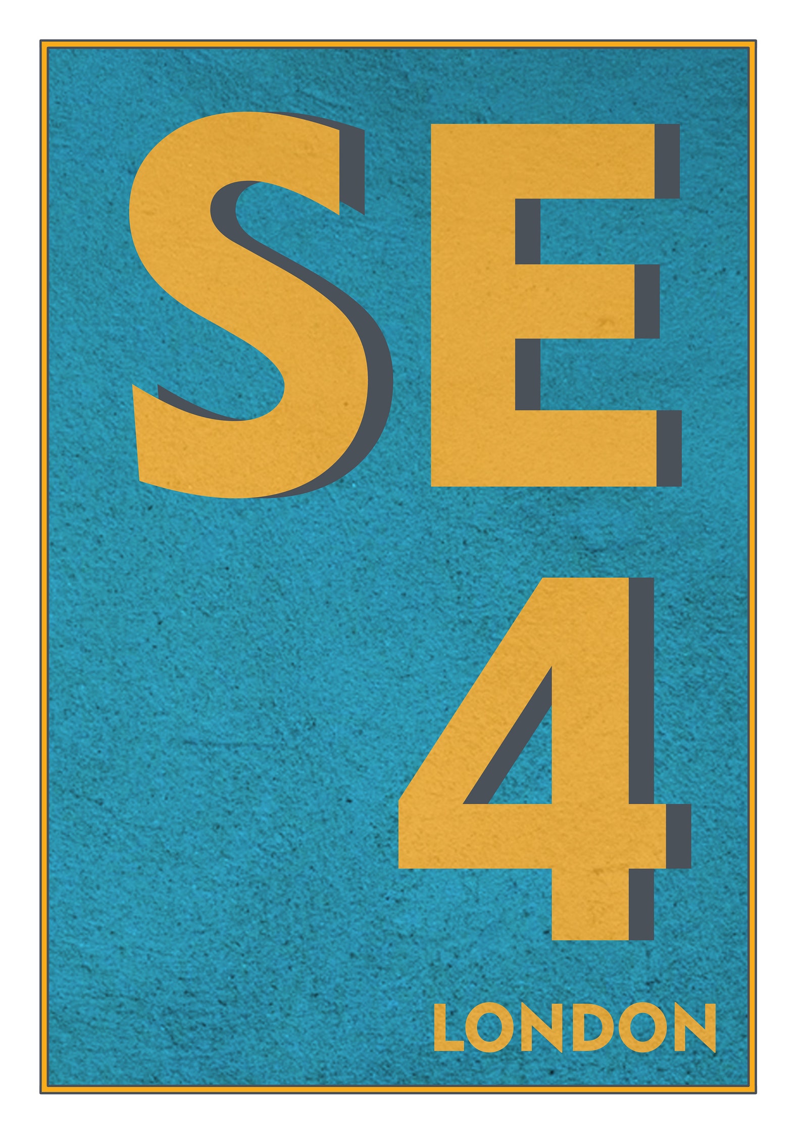 SE4 Brockley London Postcode Typography Print Giclée Art | Etsy