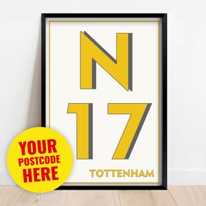 Custom Personalised Postcode Print - Typography Print - Your Home in ...