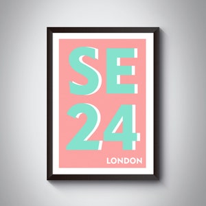SE24 ( Brockwell / Dulwich / Herne Hill ) London Postcode Typography ...