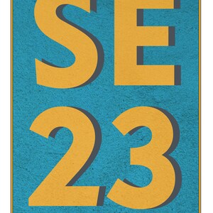 SE23 | Forest Hill, Honor Oak, London Postcode Typography Print ...