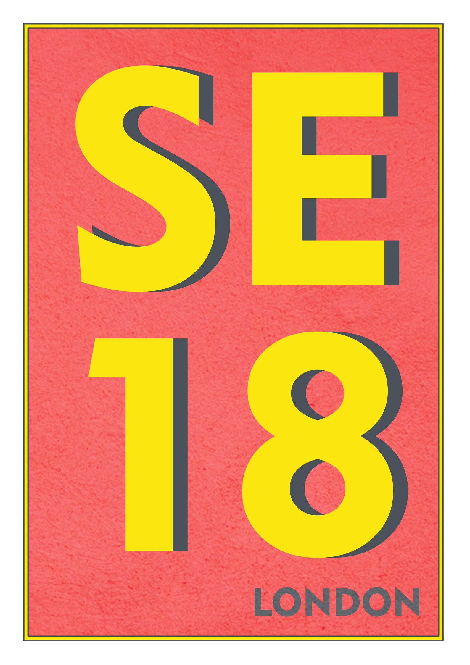 SE18 ( Woolwich / Plumstead ) London Postcode Typography Print - Giclée ...