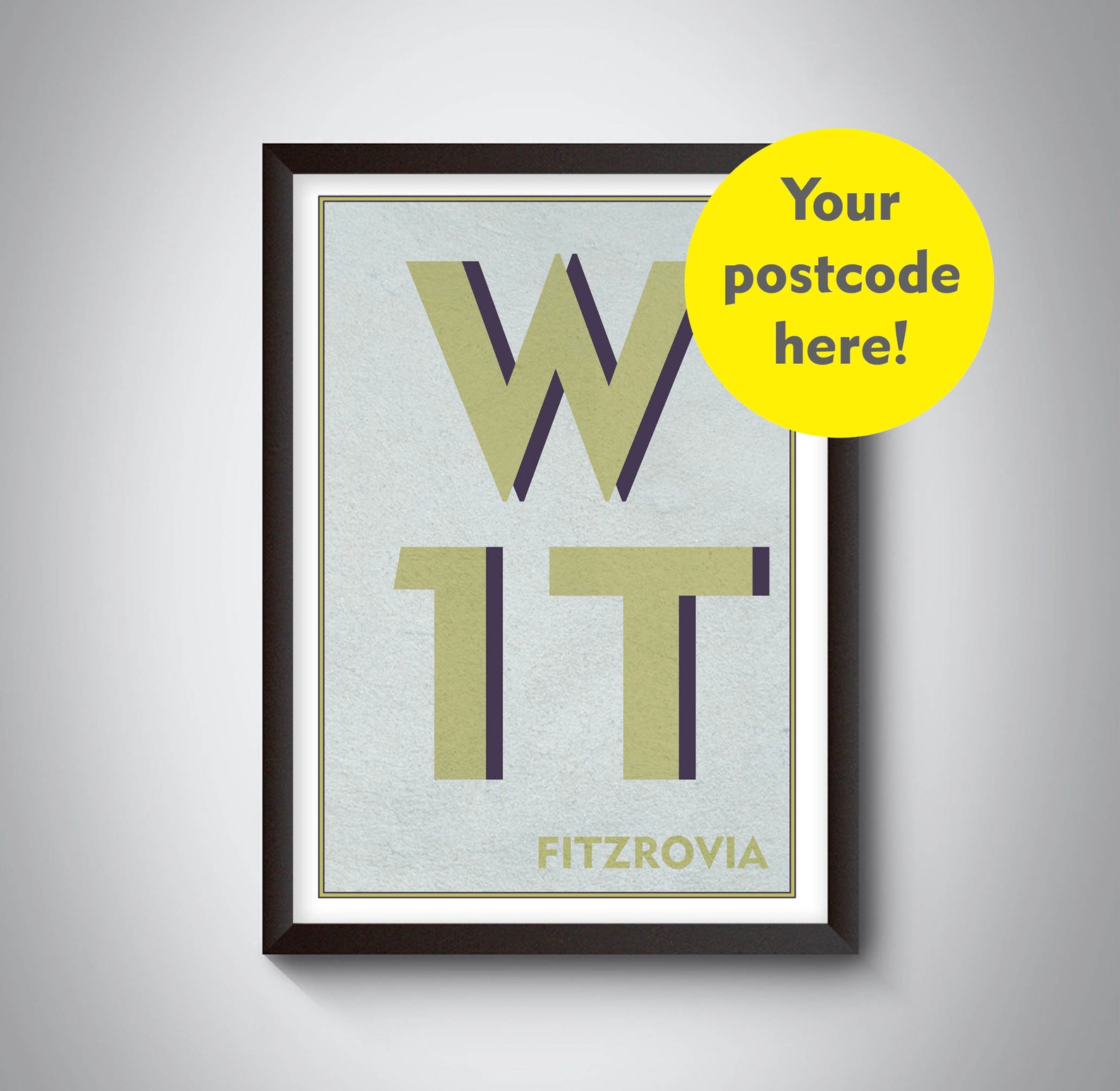 Custom Personalised Postcode Print Typography Print Your - Etsy UK