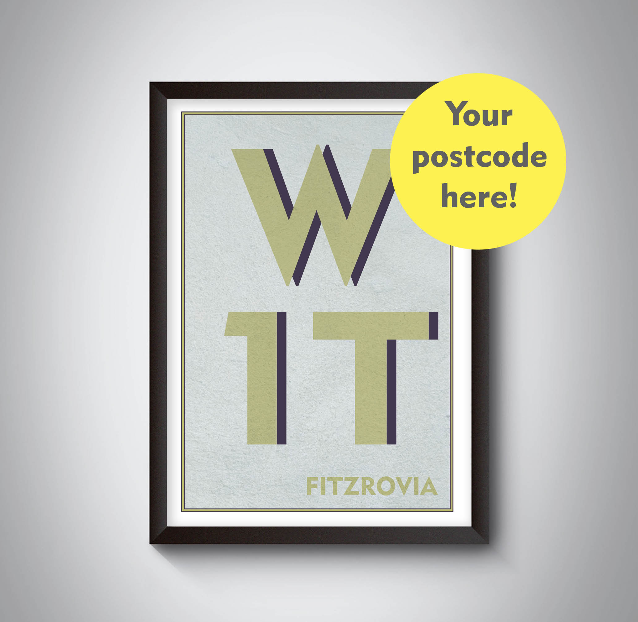 Custom Personalised Postcode Print Typography Print Your - Etsy UK