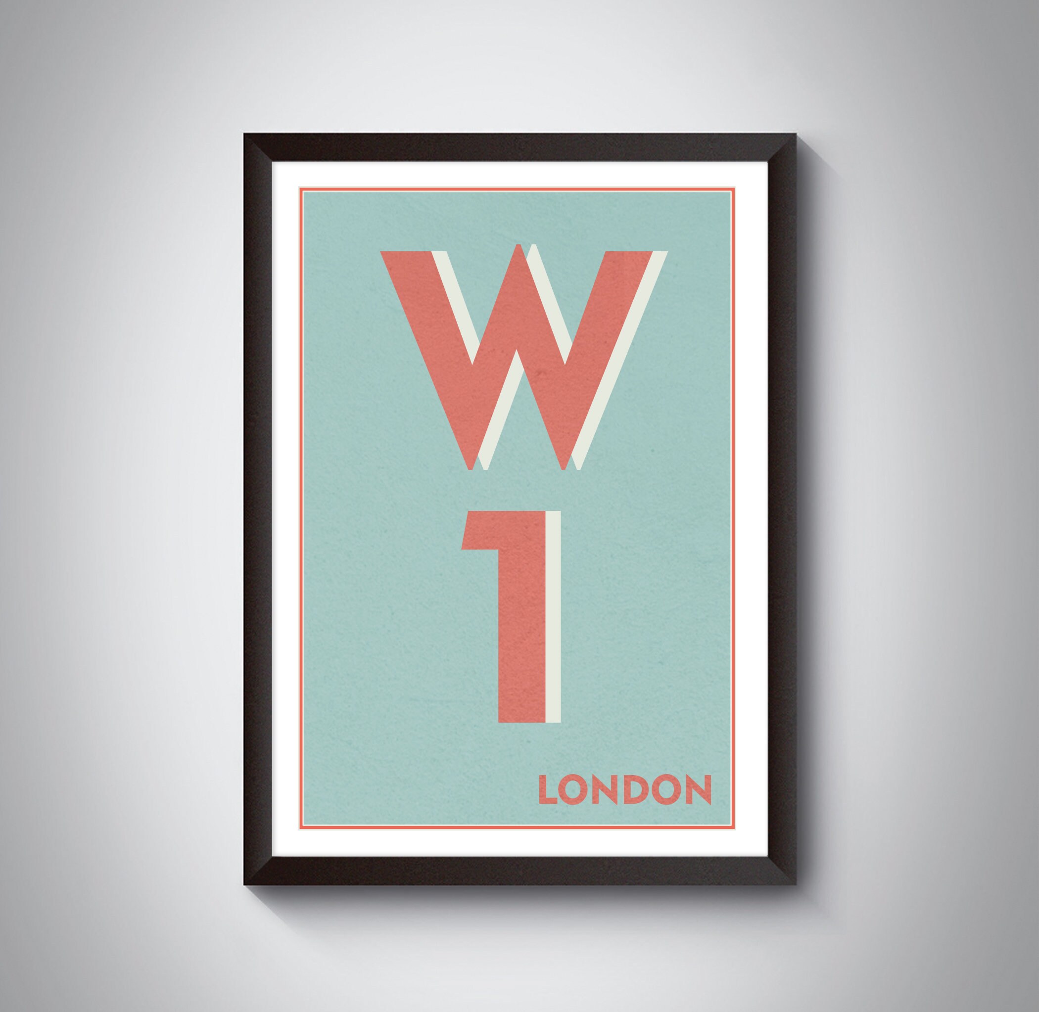 W1 Postcode Soho Mayfair London Personalised Postcode - Etsy UK