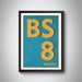 BS BRISTOL Postcode Print. Custom Personalised Postcode Typography Art ...