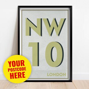 Custom Personalised Postcode Print - Typography Print - Your Home in ...