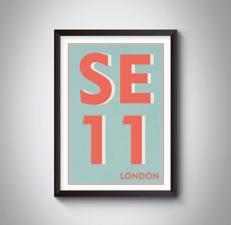 SE11 London Postcode Giclée Print – Kennington, Lambeth Art - Etsy UK