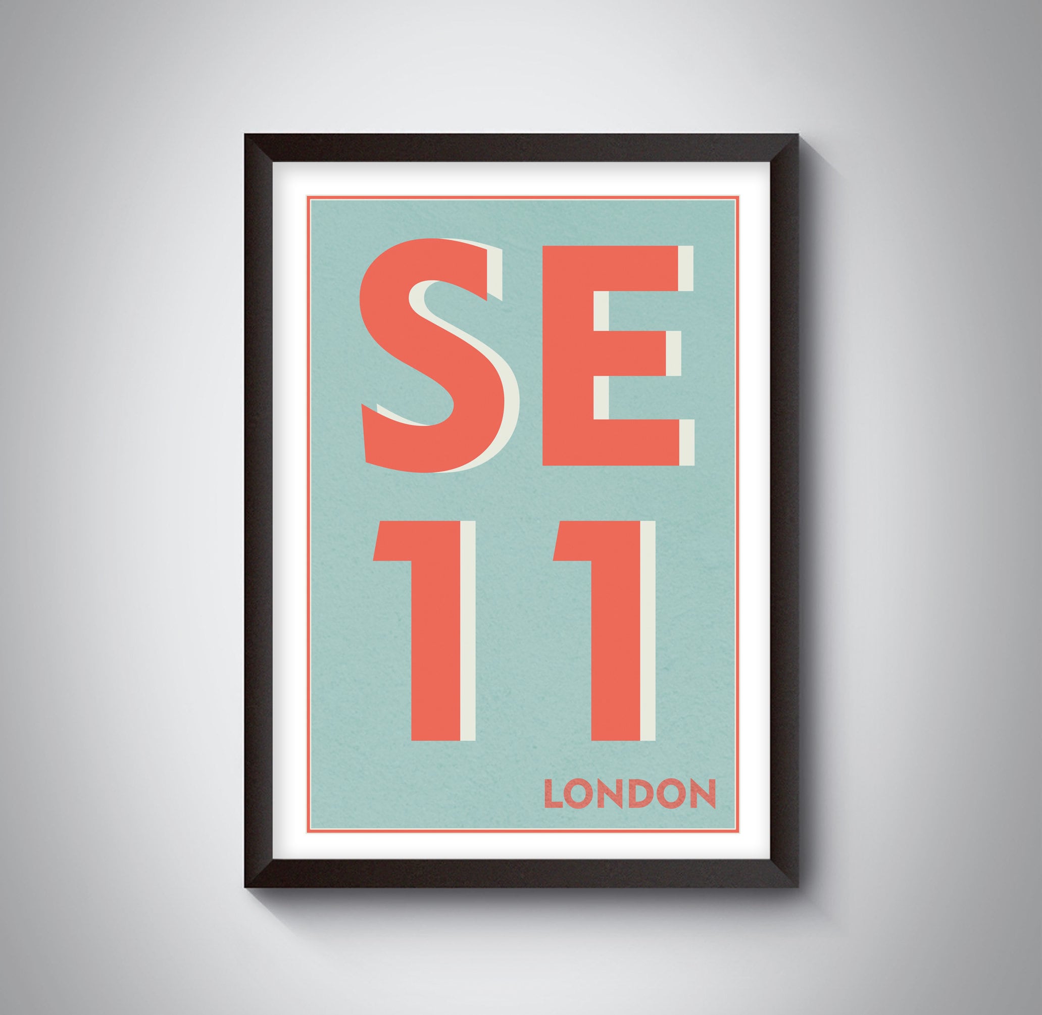 SE11 kennington / Lambeth London Postcode Typography Print - Etsy UK