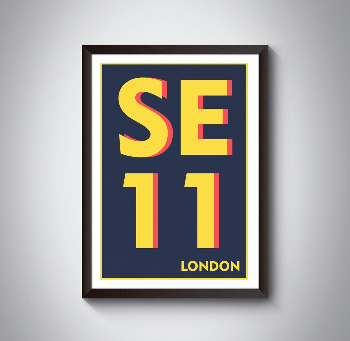 SE11 Kennington / Lambeth London Postcode Typography Print | Etsy