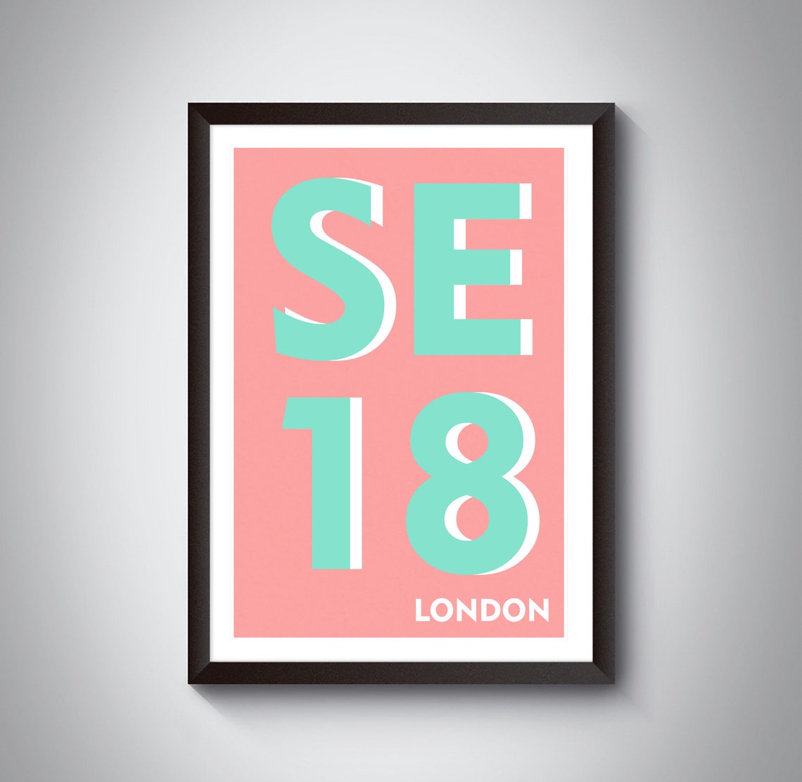 SE18 Woolwich / Plumstead London Postcode Typography Print | Etsy UK