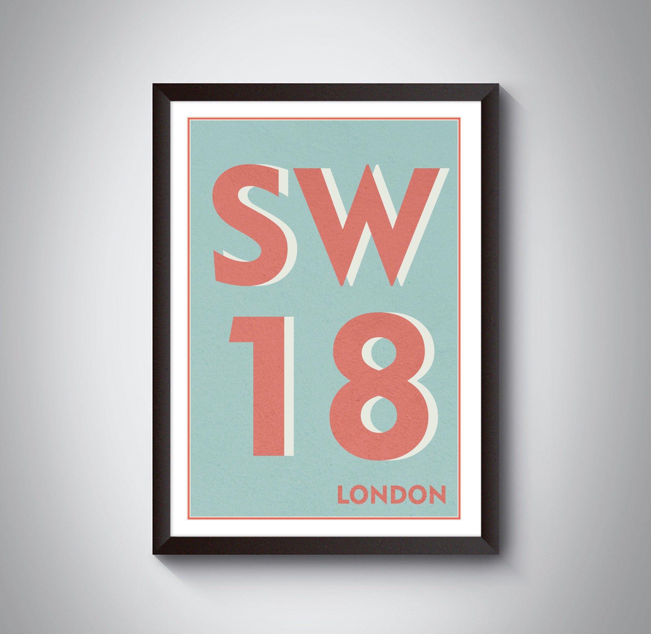 SW18 Earlsfield Wandsworth London Postcode Typography - Etsy UK