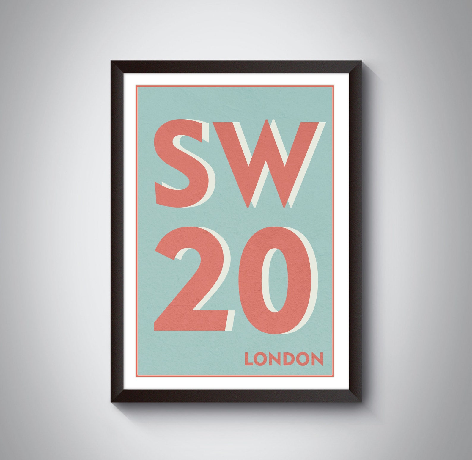 SW20 Wimbledon & Raynes Park London Print Postcode - Etsy UK