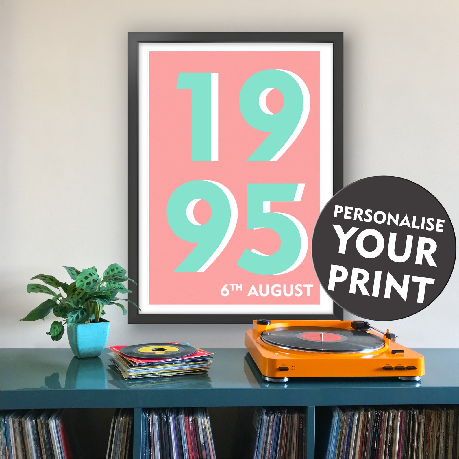 1995 Print - Personalised Typography Print- Your Special Year in the ...