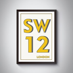Custom Personalised Postcode Print Typography Print Your Home In The