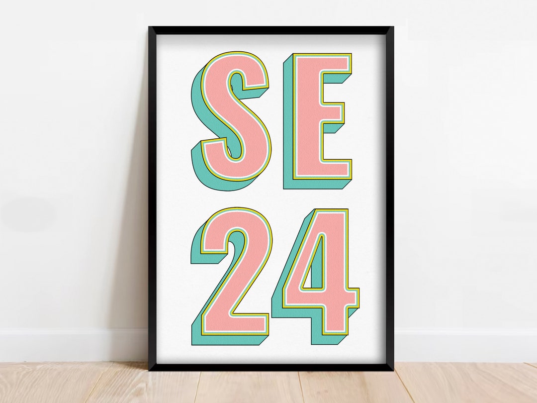SE24 (herne Hill) London Postcode Print | Personalised Housewarming ...