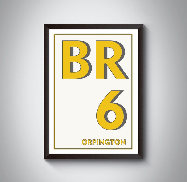 BR6 Orpington Postcode Print, London Typography Art, Giclee Art - Etsy