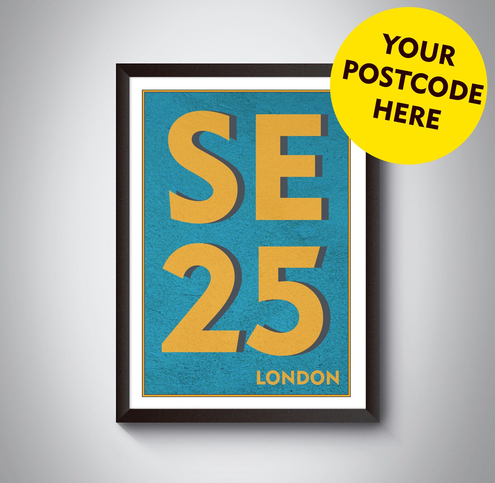 Custom Personalised Postcode Print Typography Print Your - Etsy UK