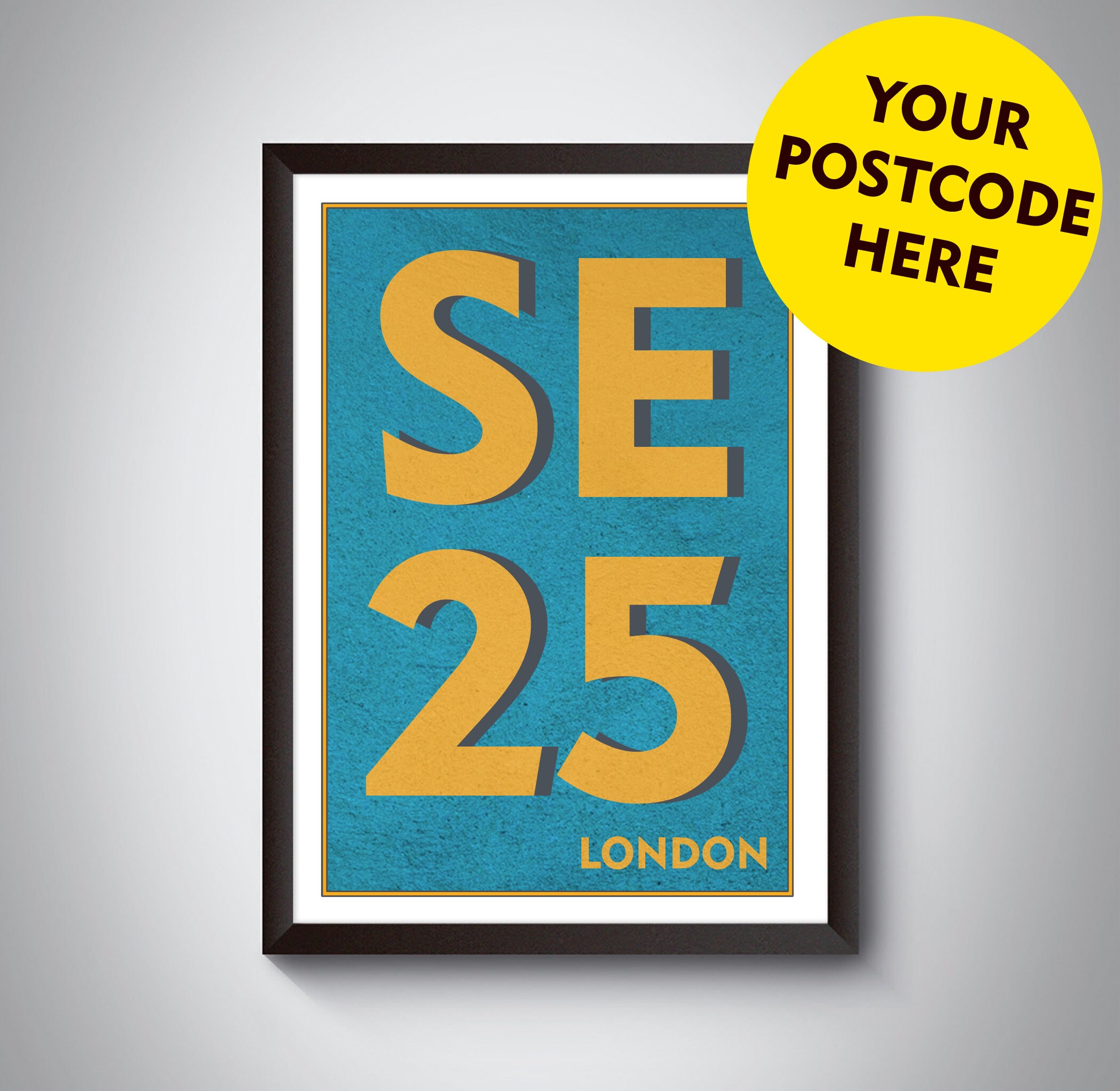 Custom Personalised Postcode Print Typography Print Your - Etsy UK