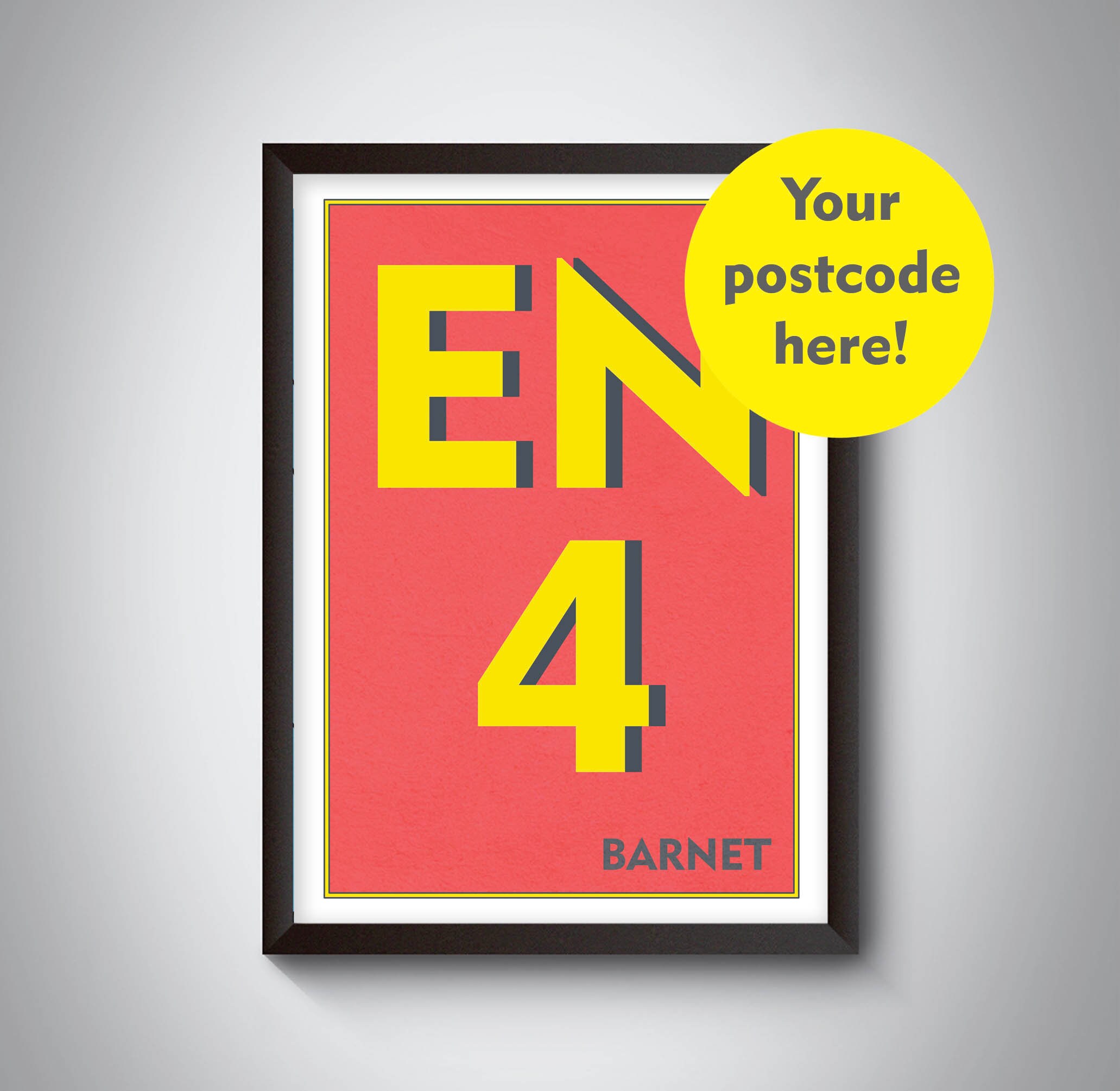 Custom Personalised Postcode Print Typography Print Your - Etsy UK