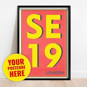 Custom Personalised Postcode Print - Typography Print - Your Home in ...