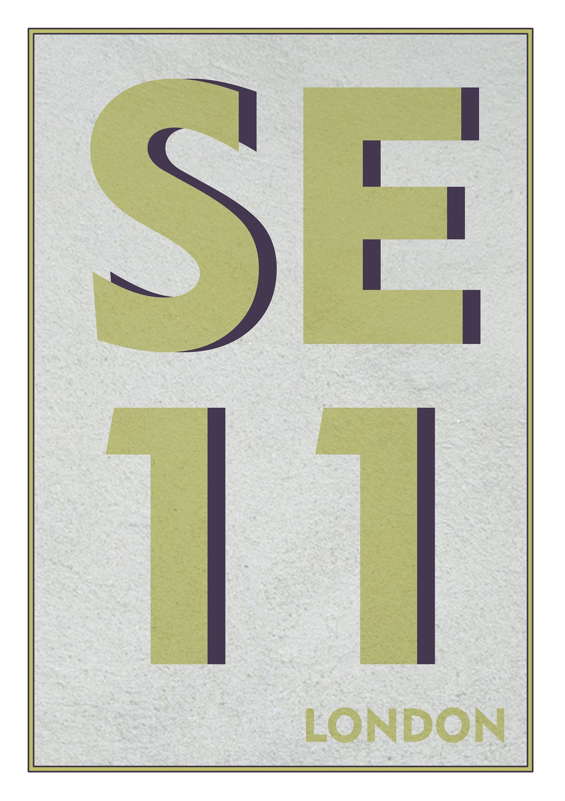 SE11 kennington / Lambeth London Postcode Typography Print - Etsy UK