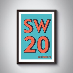 SW20 Wimbledon London Print – Typography Giclée Art - Etsy UK