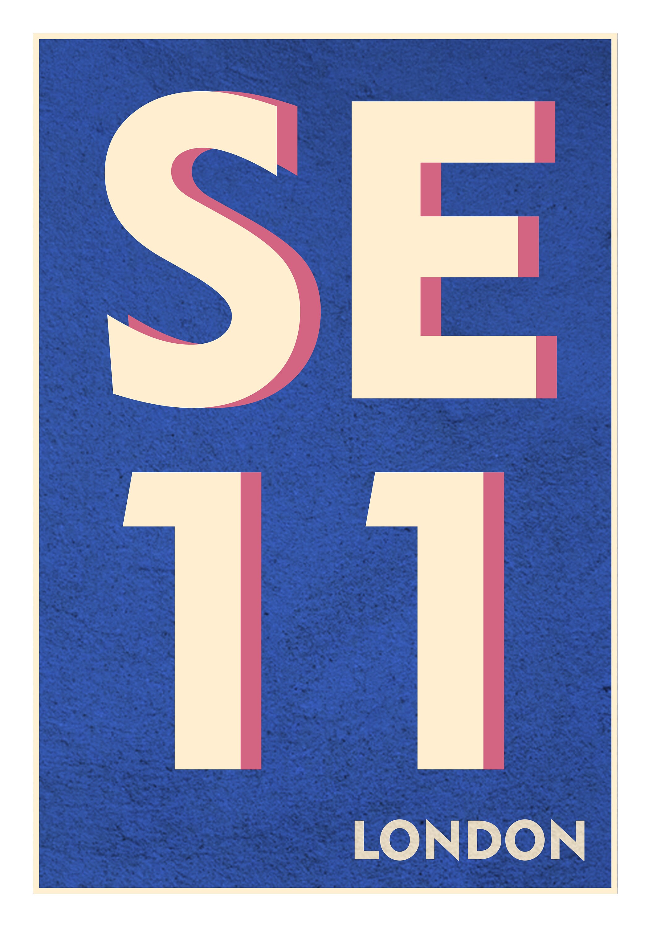 SE11 Kennington / Lambeth London Postcode Typography Print | Etsy