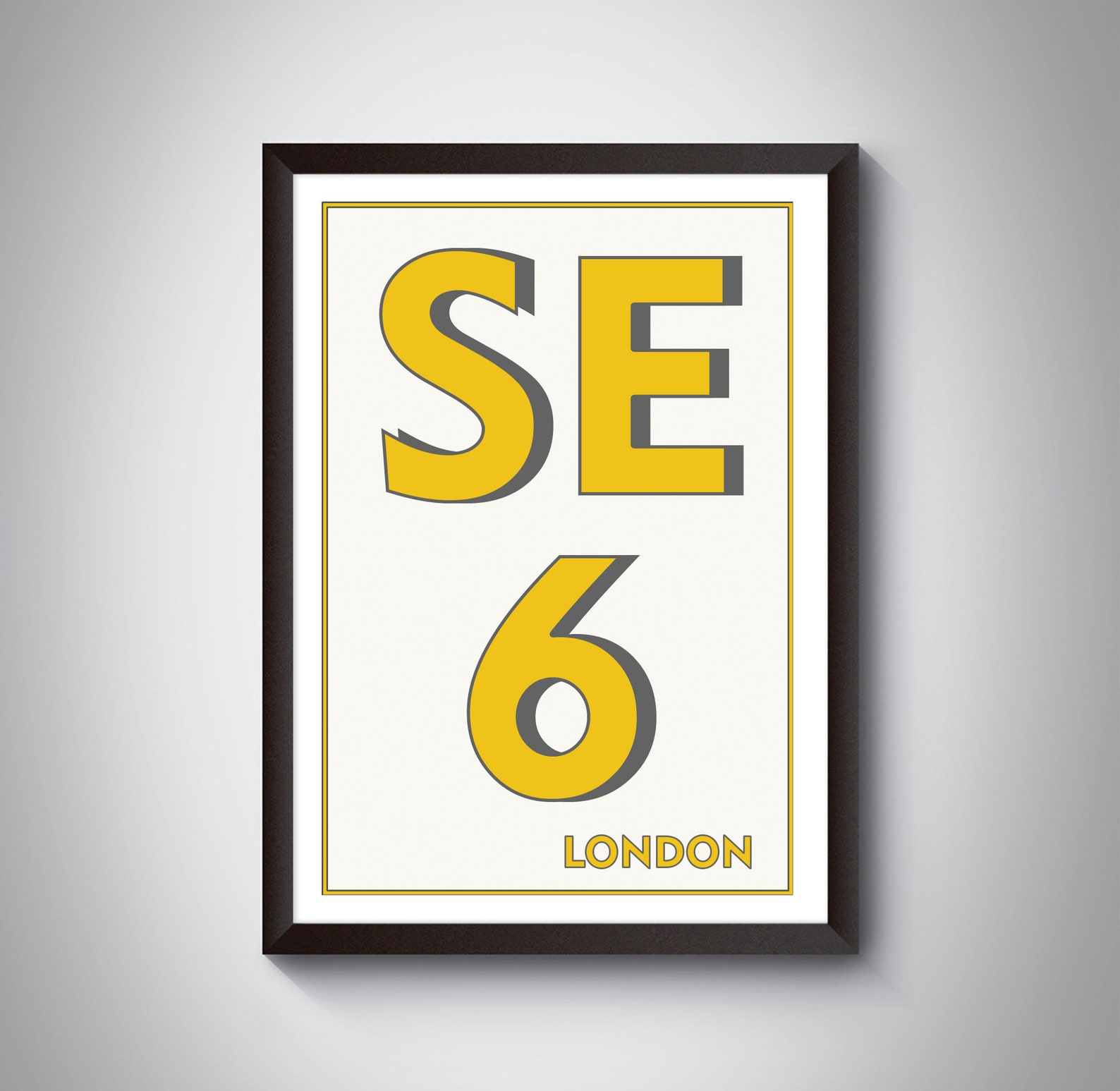 SE6 | Catford, London Postcode Typography Print | South London Art ...