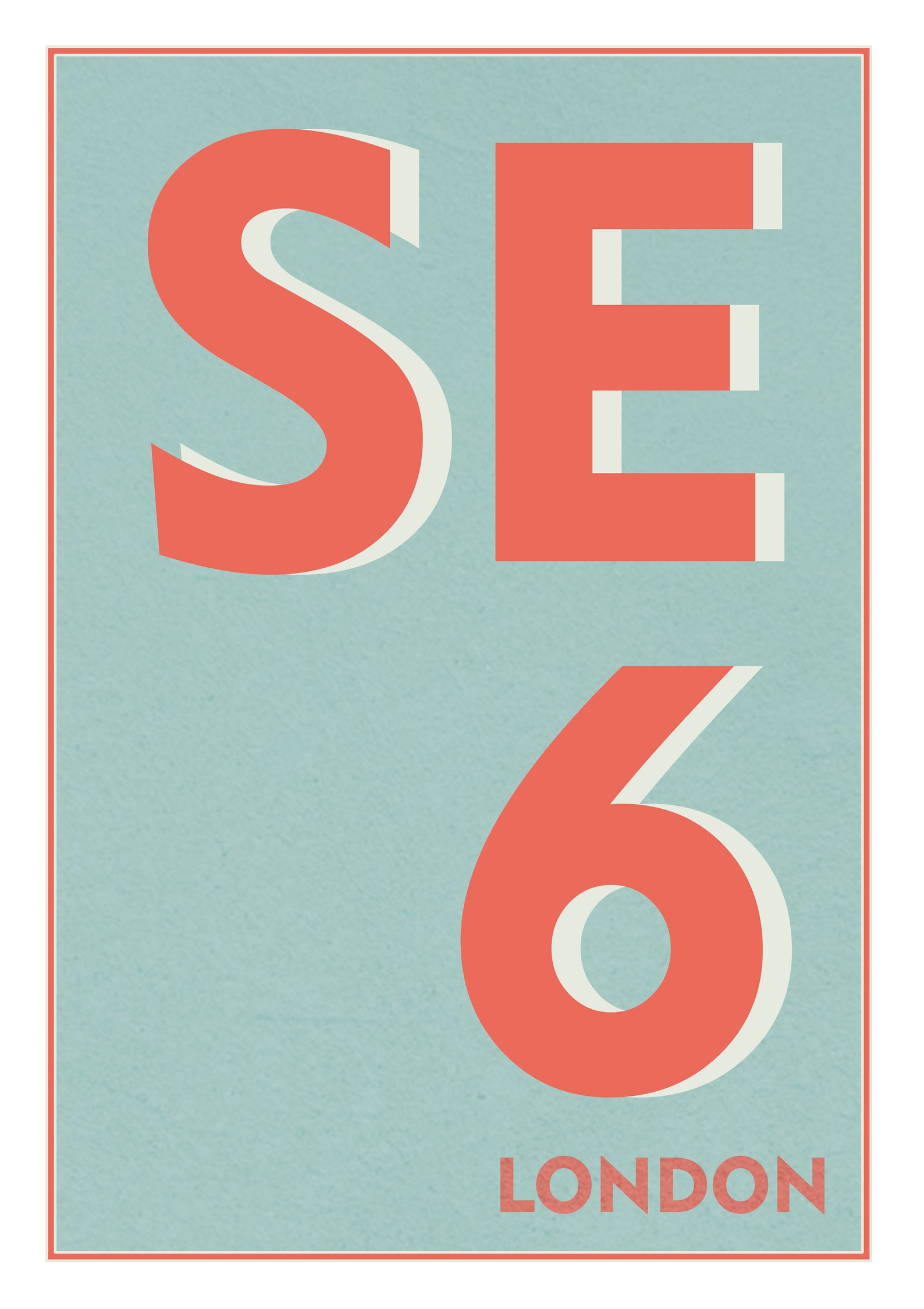 SE6 catford London Postcode Typography Print Giclée Art | Etsy UK