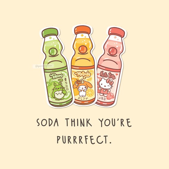 Soda Pop Cute Ramune Soda Sticker Sanrio Characters Studio - Etsy