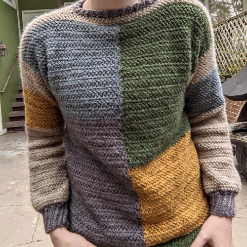 CROCHET PATTERN / Easy Color Block Crochet Sweater Pattern - Etsy